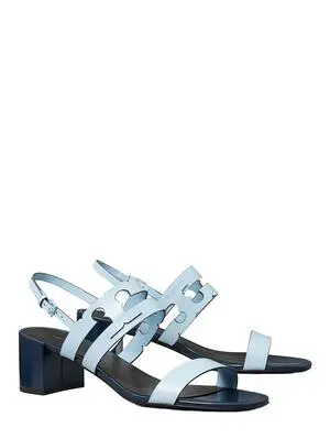 Tory Burch Ines Heeled Mule Pale Lapis/perfect Navy