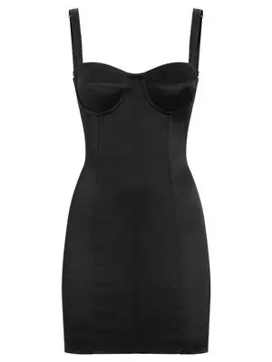 Dolce & Gabbana Satin Corset Minidress - Black