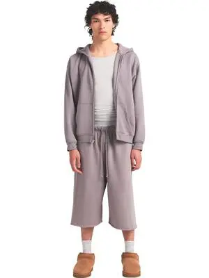 SKIMS Fleece Lounge Relaxed Zip Up Hoodie - Shadow