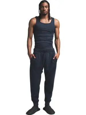 SKIMS Fleece Lounge Tapered Jogger - Navy