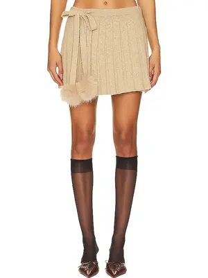 LOBA Nili Pleated Wrap Skirt - Tan