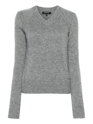 Barbara Bui V-neck Ladder-stitch Jumper - Grey