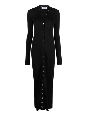 ATTICO The Attico Ribbed Knit Cardigan Dress