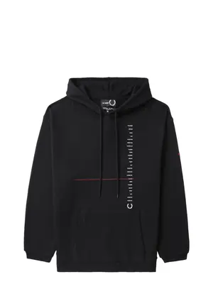 Fred Perry X Raf Simons Logo-embroidered Hoodie - Black