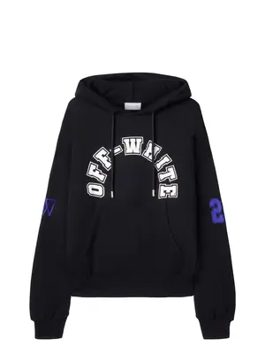 Off-White Football-print Cotton Hoodie - Black