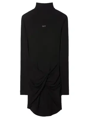 Off-White Twist-detail Mini Dress - Black