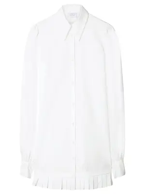 OFF-WHITE Off-White Poplin Pleated Shirt Dress