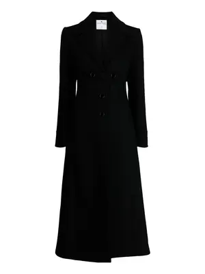 COURREGES Single-breasted A-line Coat - Black