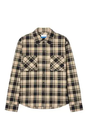 Off-White Plaid Flannel Shirt - Neutrals
