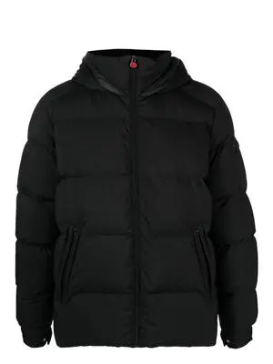 Kiton Logo-patch Quilted Hooded Jacket - Black