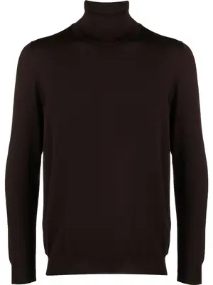 Kiton Roll-neck Jumper - Brown