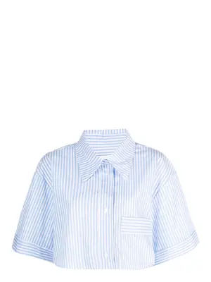 Viktor & Rolf Striped Organic-cotton Shirt - Blue