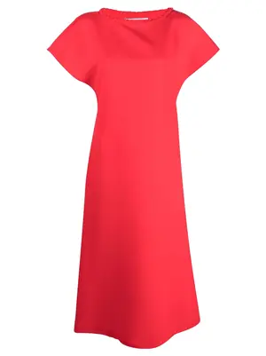 Viktor & Rolf Braid-detail Cap-sleeve Maxi Dress - Red