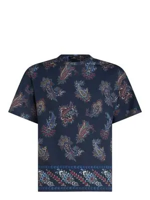 Etro Paisley-print Cotton T-shirt - Blue