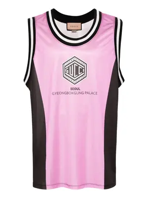 Gucci Logo-print Jersey Tank Top - Pink