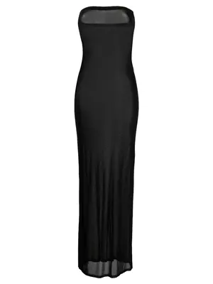 Saint Laurent Semi-sheer Strapless Dress - Black