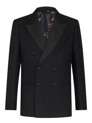 Etro Jacquard Double-breasted Blazer - Black