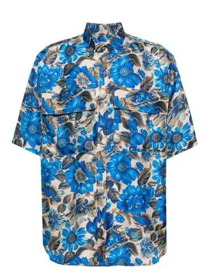Moschino Floral-print Silk Shirt - Blue