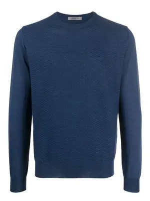 Corneliani Crew-neck Virgin Wool Jumper - Blue