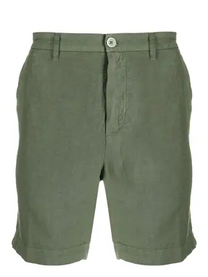 120% Lino Linen Bermuda Shorts - Green