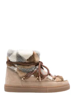 Inuikii Classic Patchwork Lace-up Boots Neutrals