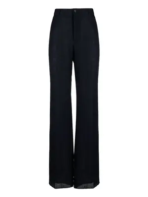Dolce & Gabbana Linen Tailored Wide-leg Trousers - Blue