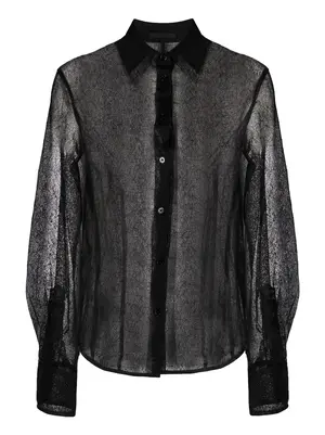 Helmut Lang Mesh Button-up Shirt - Black