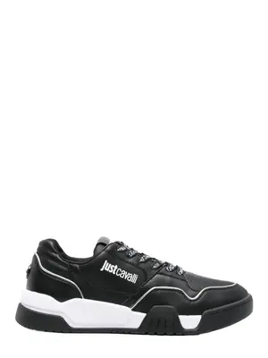 Just Cavalli Logo-print Leather Sneakers - Black