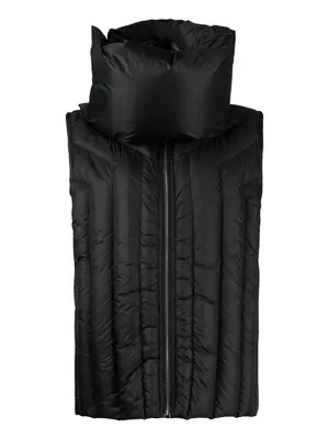 Rick Owens Funnel-neck Quilted Down Gilet - Black