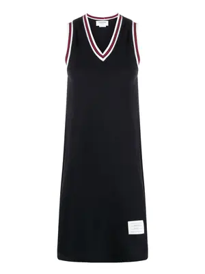 Thom Browne RWB-Stripe Piqué Tennis Minidress Blue