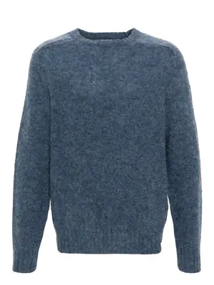Harmony Shaggy Mélange Brushed Wool Jumper - Blue