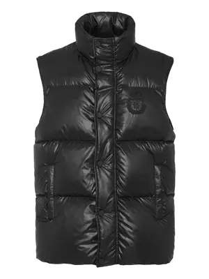 BILLIONAIRE Logo-embroidered Padded Gilet - Black