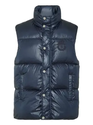 BILLIONAIRE Logo-embroidered Padded Gilet - Blue