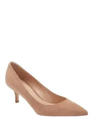 GIANVITO ROSSI Kitten Heel Pointed Toe Pump - Praline