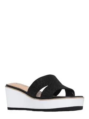 NYDJ NYDJ Raizu Platform Wedge Slide Sandal Black