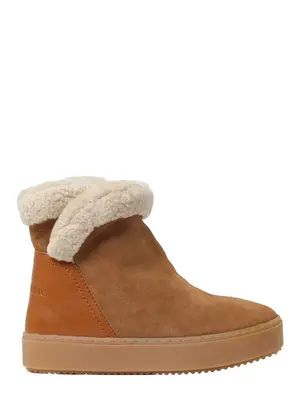 See By Chloé Suede And Shearling Ankle Boots - Natural
