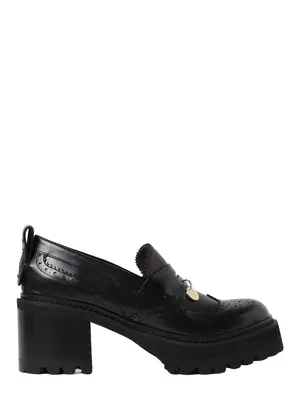 See By Chloé Leather Moccasins With Brogue Pattern - Black