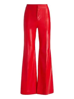 Alice + Olivia Dylan Faux Leather High-rise Pants - Bright Ruby