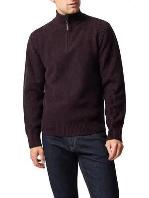 Rodd & Gunn Robbies Road Quarter Zip Sweater Black Fig