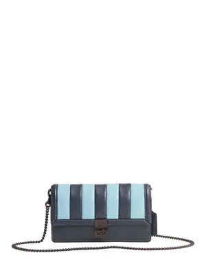 COACH Restored Hutton Clutch With Colorblock Quilting - Pewter/midnight Navy Multi