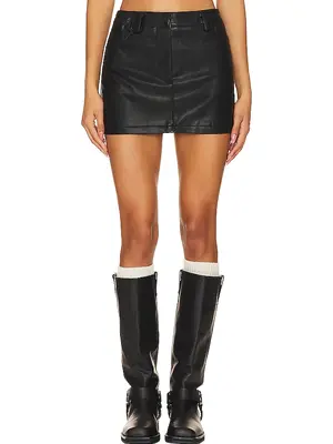 BY.DYLN Tobaias Faux Leather Mini Skirt - Black