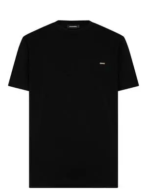 Dsquared2 Logo-plaque Cotton T-shirt - Black