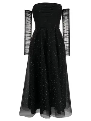 NISSA Crystal-embellished Dress - Black