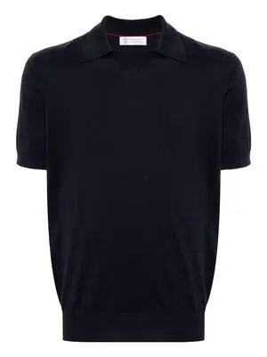 Brunello Cucinelli Short-sleeve Cotton Polo Shirt - Blue