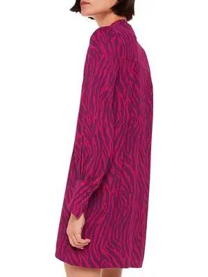 Whistles Zebra Stripe Collared Dress - Purple