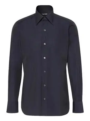 TOM FORD Cotton Poplin Shirt - Blue