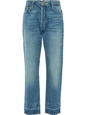 FRAME Le Mec High-rise Straight Jeans - Blue