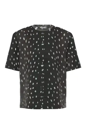 Attico Printed Cotton T-shirt - Black