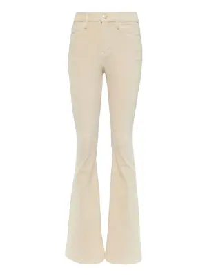 FRAME Le High Flare Velveteen Jeans - White