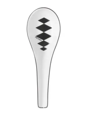 Prada Set Of Two Porcelain Spoons Checkerboard - White/black
